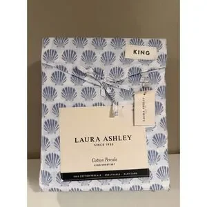 Laura Ashley | Bedding | Laura Ashley King Sheet Set Scallop Blue ...